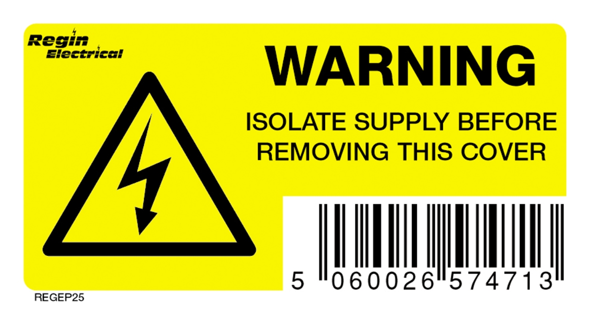 Elec. Isolate Supply Label (8) - Regin Products Ltd