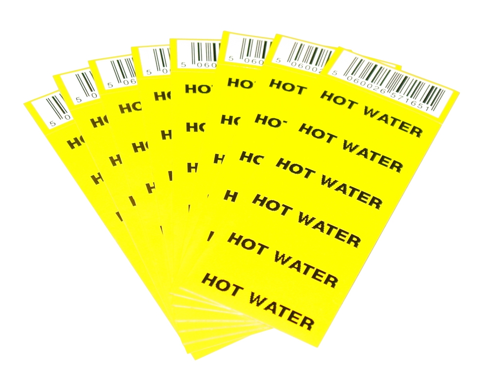 Pipe Label - HOT WATER (8) - Regin Products Ltd