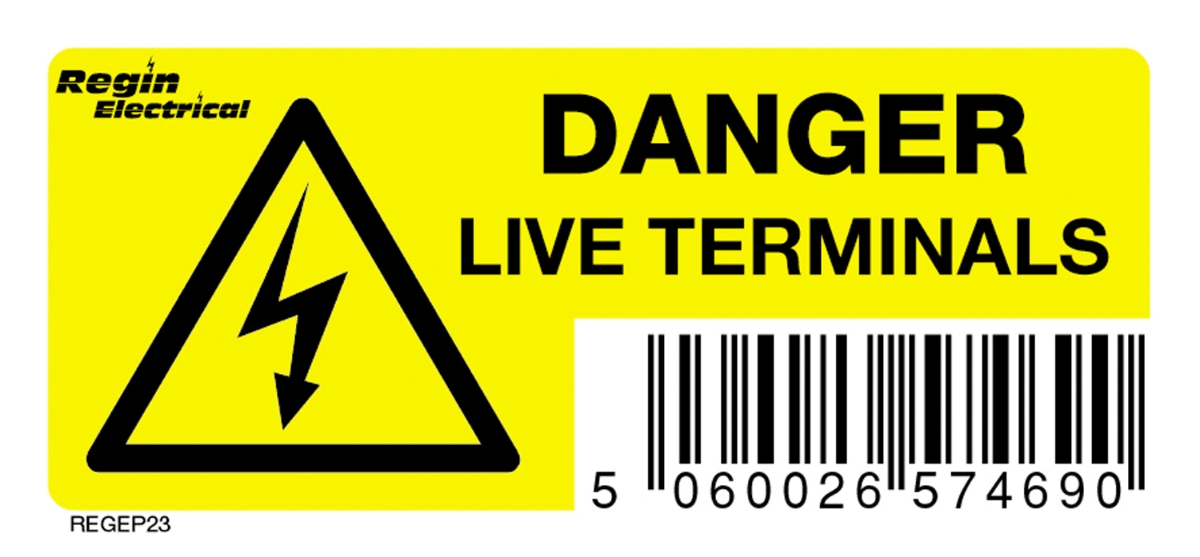 Elec. Live Terminals Label (8) - Regin Products Ltd