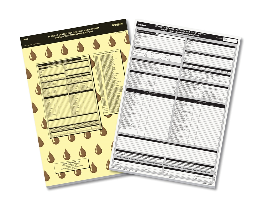 DOM. C. HEATING & HOT WATER SYSTEM INSPECTION REPORT PAD - Regin ...