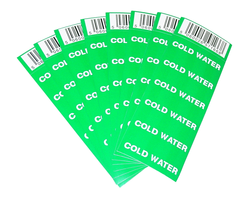 Pipe Label - COLD WATER (8) - Regin Products Ltd