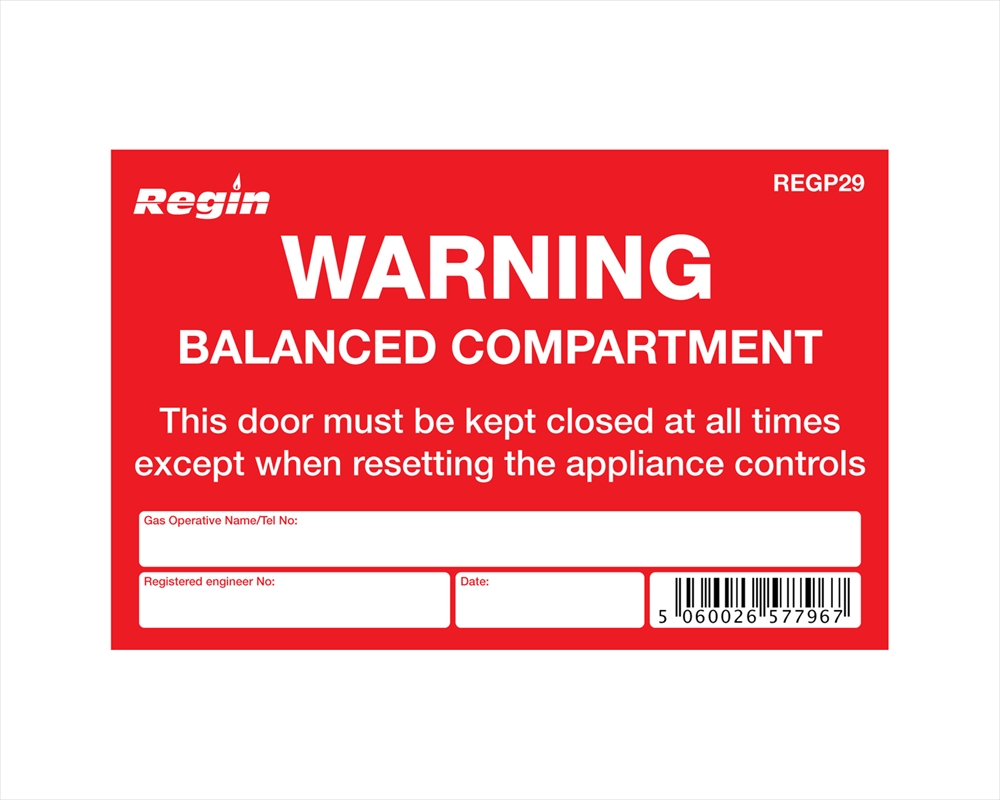 Balanced Compartment Warning Label (8) - Regin Products Ltd